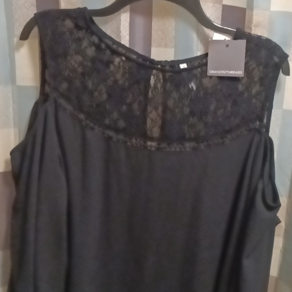 Grayson Threads | Tops | Nwt Final Price Grayson Black Cutout Ls Laced ...